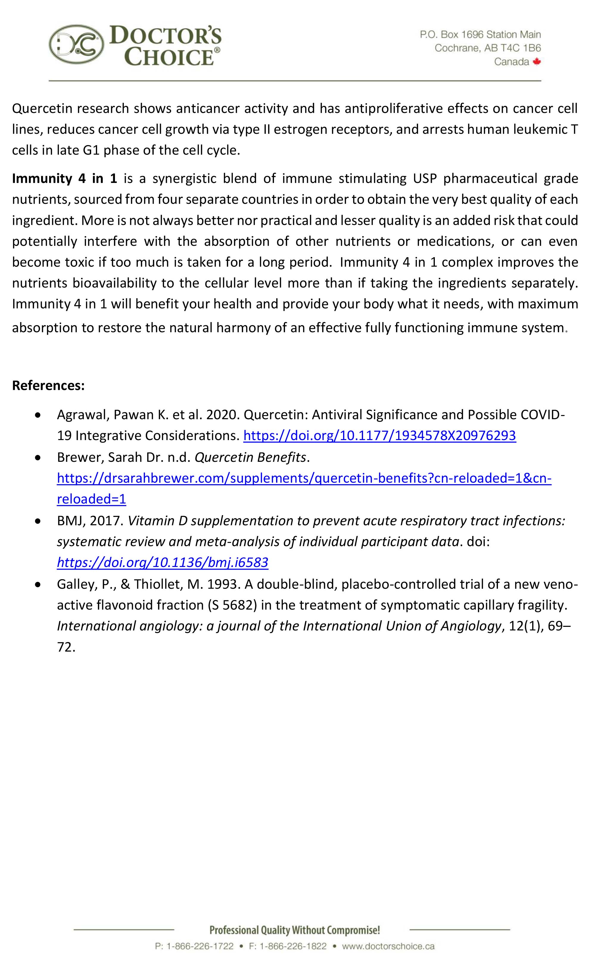 Immunity 4in1 White Paper – Doctor's Choice