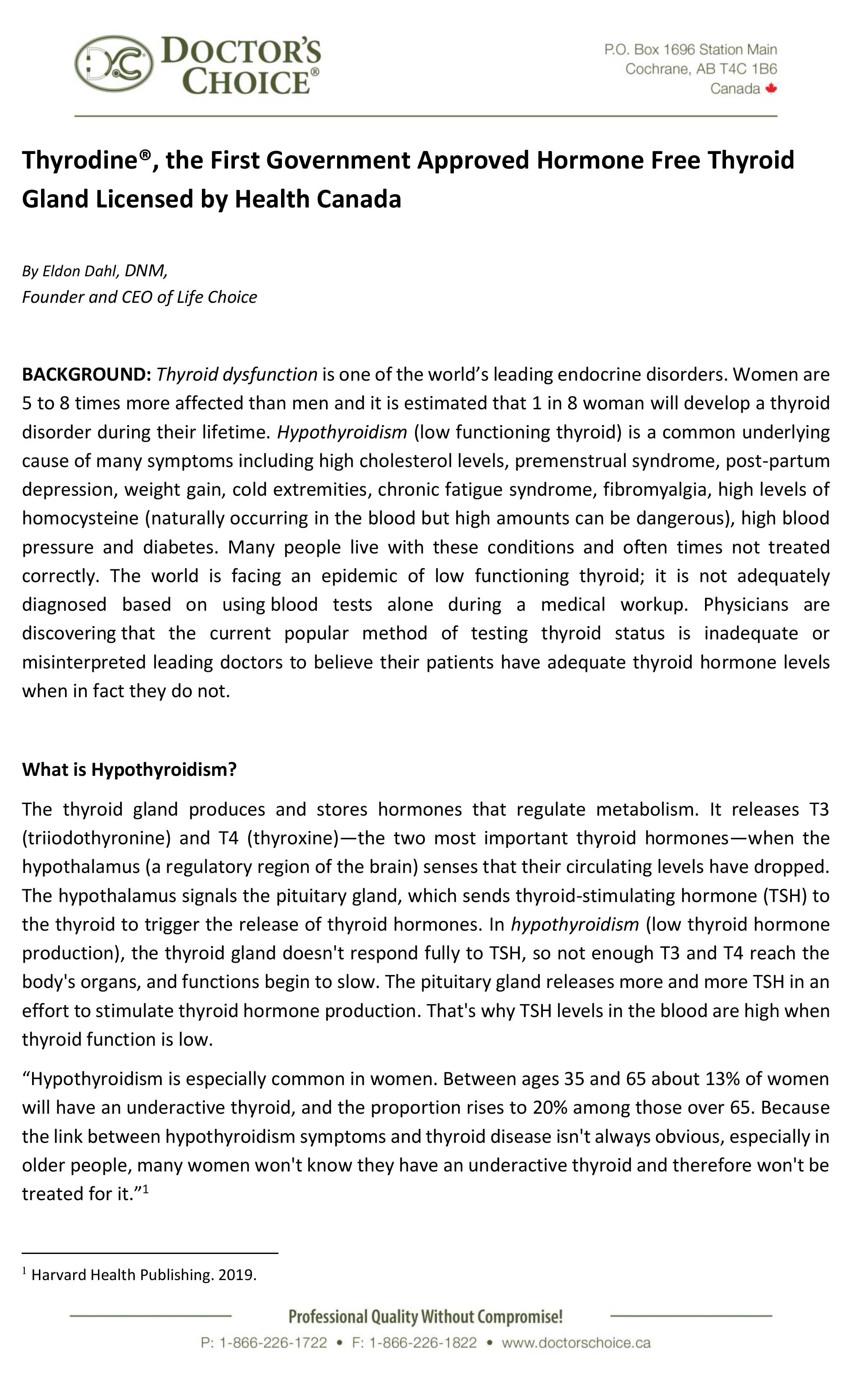 DCH Thyrodine Thyroid gland White Paper Revised-1 – Doctor's Choice