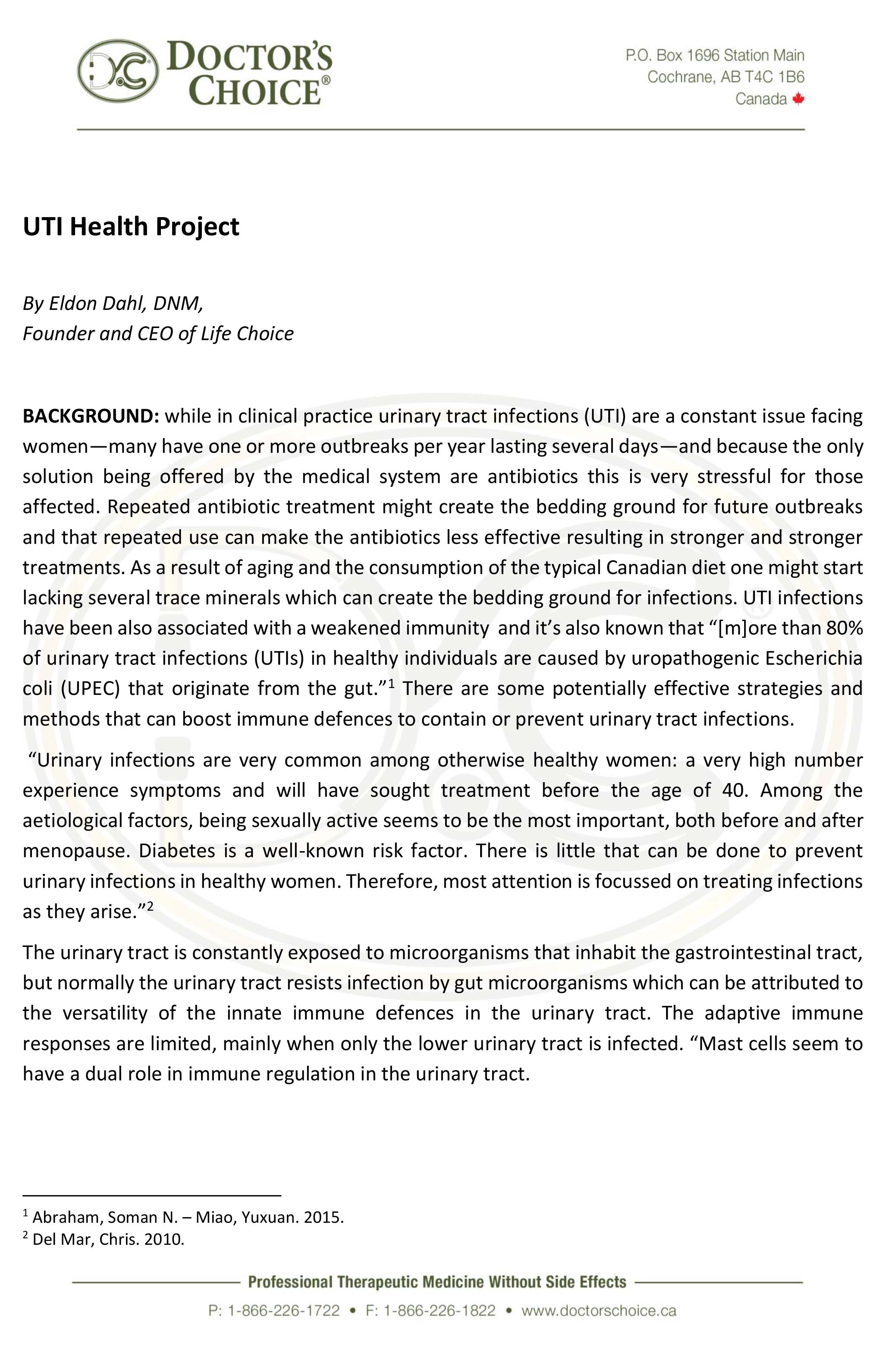 DCH UTI Health White Paper revised-1 – Doctor's Choice